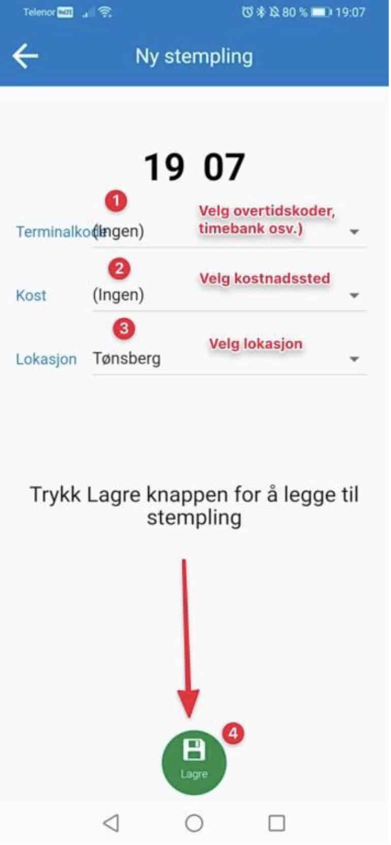Astrow Web - Brukermanual ansattportal (App) - Timeregistrering