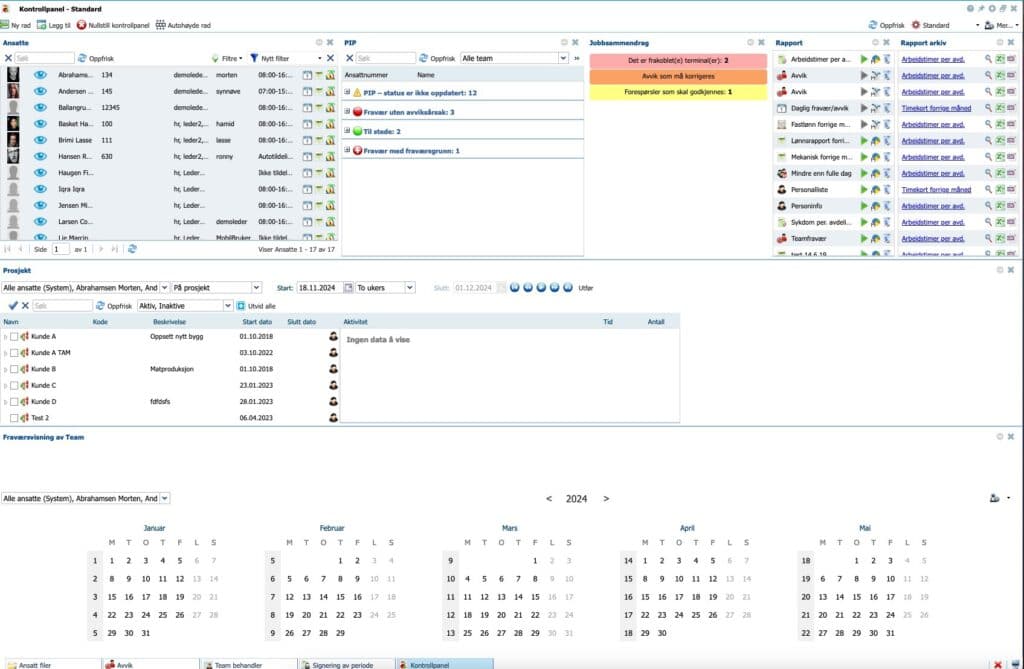 Astrow Web - Oppsett kontrollpanel - Timeregistrering